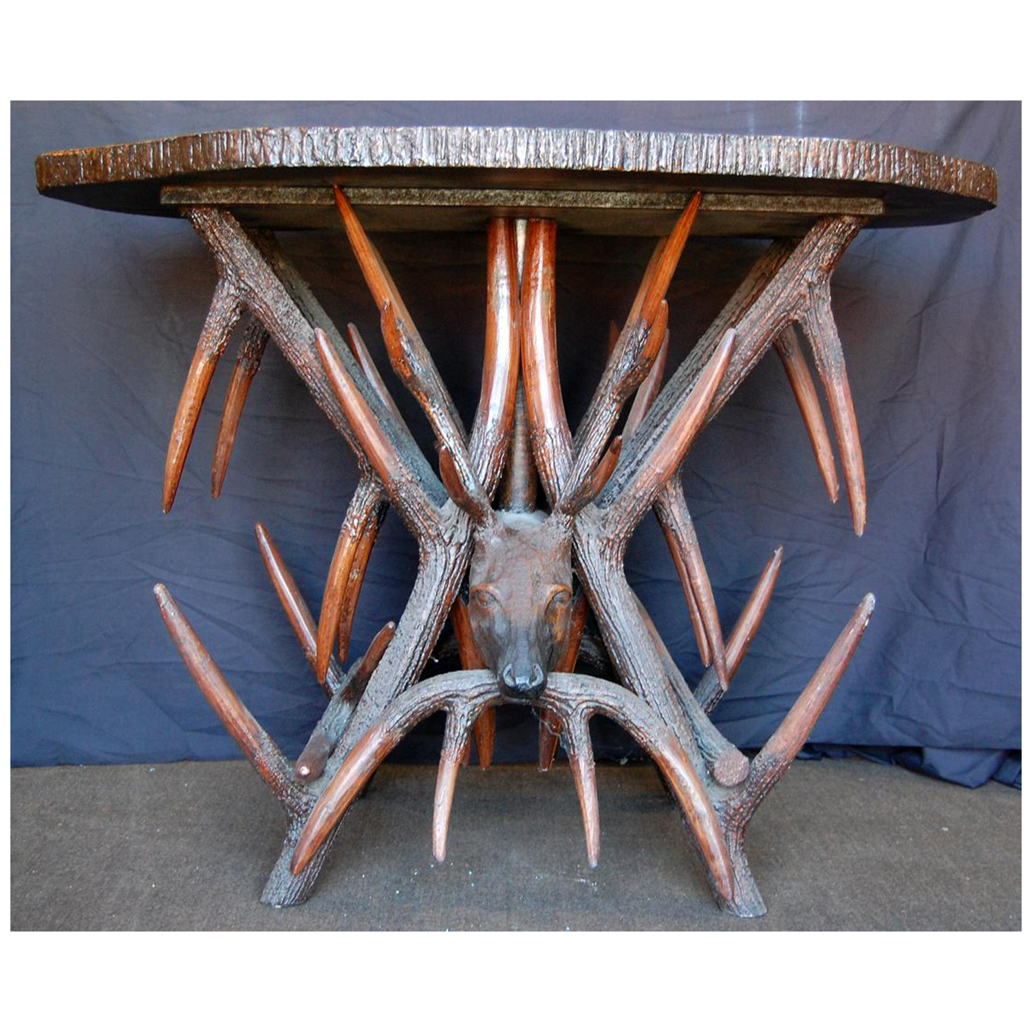 Hand Carved Solid Wood Antler Table - Aardvark Antiques