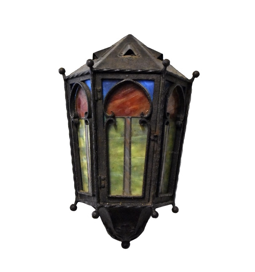 Stained Glass Gothic Wall Sconce - Aardvark Antiques